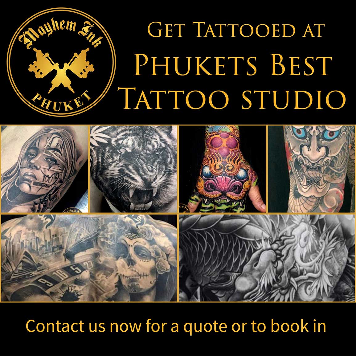 Mayhem Ink Tattoo No.1 Aussie owned Tattoo studio in Phuket